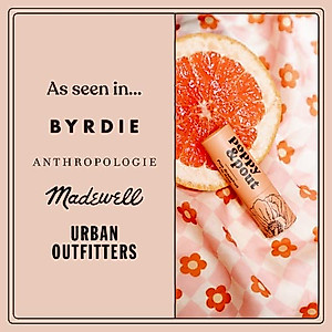 Poppy & Pout 100% Natural Lip Balm, 0.3oz Cardboard Tube, Hand-filled - Beeswax, Vitamin E, Organic Coconut Oil, Cruelty Free (Pink Grapefruit)