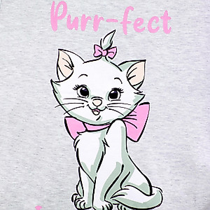 Disney Pajama for Women | Ladies Aristocats Pajamas | Cotton Short PJ Set Grey Medium