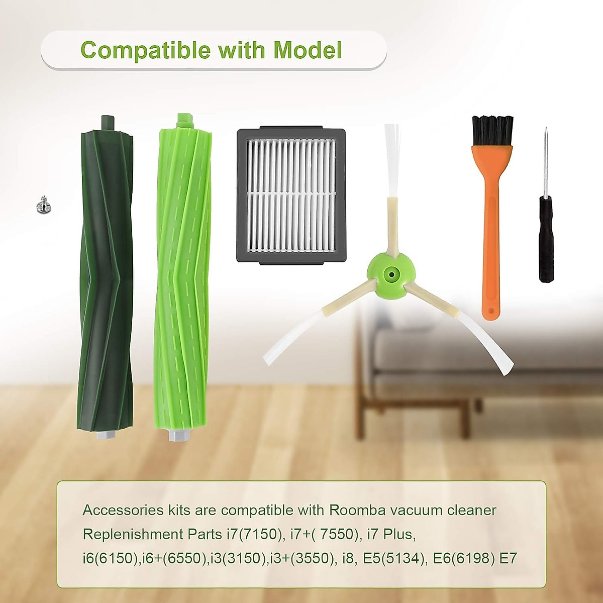 Replacement Parts for iRobot Roomba j7 j7+/Plus i7 i7+ i3 i3+ i4 i4+ i6 i6+ i8 i8+ E5 E6 E7 Vacuum Cleaner (27 Pack)