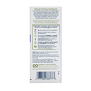 Tom's of Maine Fluoride-Free Toddler Training Toothpaste, Mild Fruit, 1.75 oz.