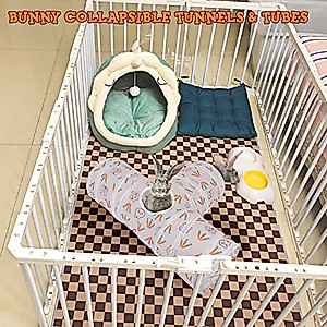 BWOGUE Bunny Tunnels & Tubes Collapsible Carrot Bunny Hideout Extra Large Small Animal Tunnel Toys for Dwarf Rabbits Bunny Guinea Pigs Kitty
