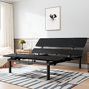 SHA CERLIN Electric Ergonomic Adjustable Bed Base Queen Size, Independent Head and Foot Incline, Wireless Remote Control with Quiet Motor