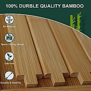 QYESWHSR 5 Tier Shoe Rack for Closet, Narrow Shoe Rack for Entryway, Small Bamboo Shoe Organizer, Space Saving Narrow Shoe Shelf, Stackable Shoe Racks Storage Organizer for Dorm Bedroom, Cloakroom