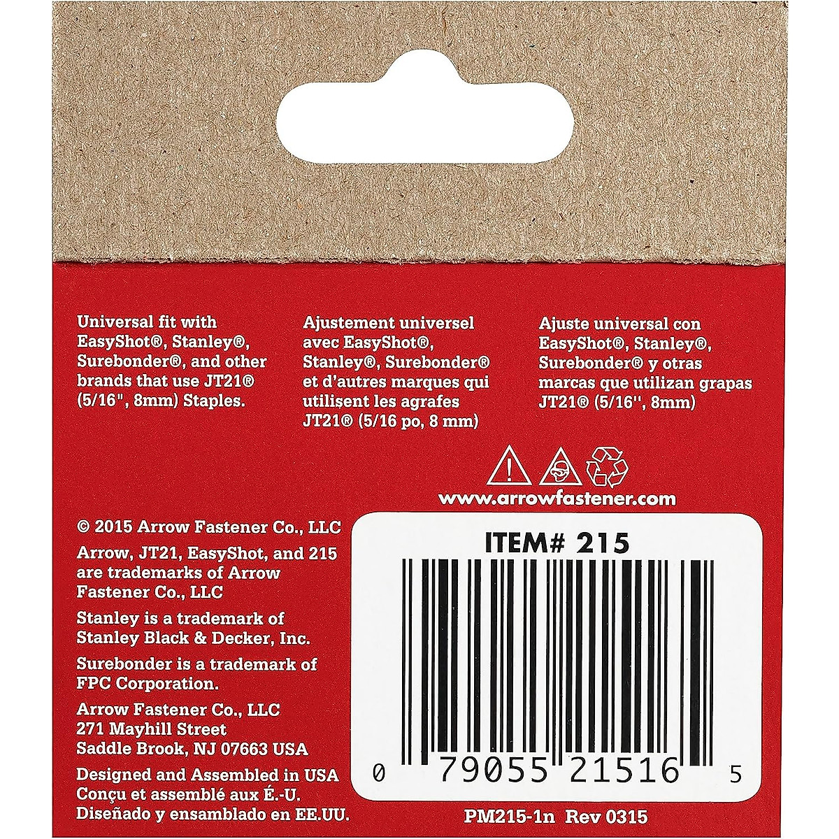 Arrow 215 JT21 Thin Wire Staples for Staple Guns and Staplers, Use for Upholstery, Crafts, General Repairs, 5/16-Inch Leg Length, 7/16-Inch Crown Width, 1000-Pack