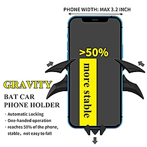 RFSRZ Bat Phone Holder for Car, Car Vent Bat Mount Cool Car Accessories Car Gifts for Men Universal Cell Phone Holder Bat Decorations Collectibles Gravity Automatic Locking Hands Free
