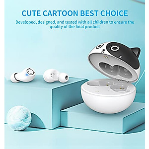Togetface Kids Wireless Earbuds for Small Ears - Panda Bluetooth Headphones - with Mic and Noise Cancelling, is The Best Christmas, Halloween and Birthday Gift for Kids, Friends, Family and Adults.