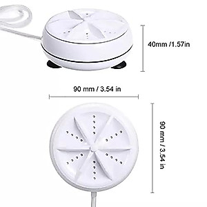 EUKK 2 in 1 Ultrasonic Turbo Washing Machine, Portable Mini Washing Machine, Multifunctional Turbo Washing Machine, USB Portable Laundry Machine for Home, Travel, Business Trip, Apartment, Dorm (A)