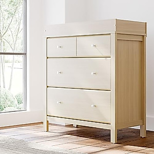Storkcraft Carmel 3 Drawer Chest with Changing Topper (Driftwood) – GREENGUARD Gold Certified, Dresser For Nursery, 3 Drawer Dresser, Kids Dresser, Nursery Dresser Drawer Organizer, Chest of Drawers