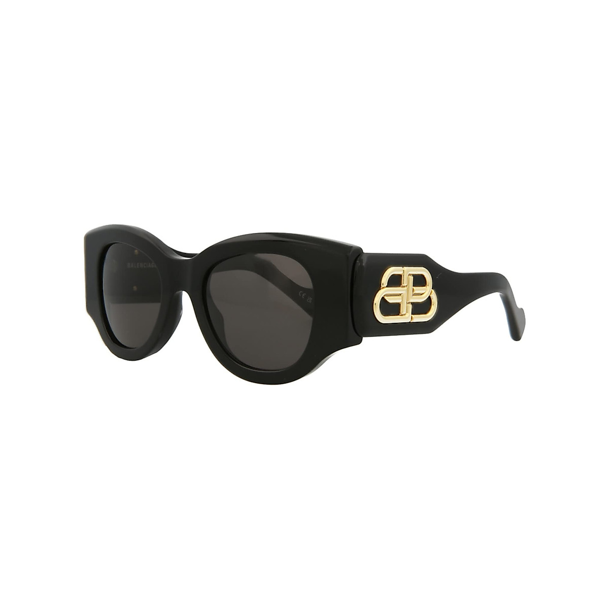 Balenciaga Round/Oval Sunglasses Black Black Grey Luxury Eyewear Made In Italy Acetate Frame Designer Fashion for Everyday Luxury