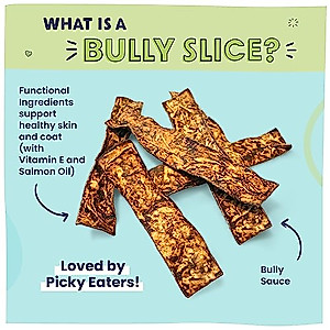 Pawstruck Bully Slices Rawhide Chews for Dog, 1 lb. Long Lasting Treats, Pet Food, Low Calorie Bully Sticks Alternative, Beef Flavor, Pizzle Coated Chew Sticks, No Artificial Ingredients, 1 Pounds