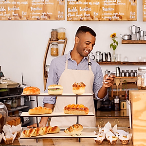 3-Tier Retail Table Display Stand Portable Retail Wooden Display Riser Straight Display Racks for Craft Shows Farmers Markets Countertop Cupcakes Jewelry Small Products Display (White,1 Pack)