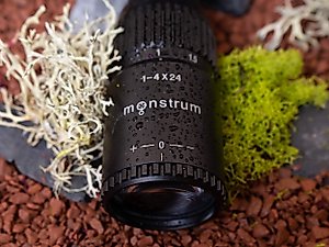 Monstrum G2 1-4x24 First Focal Plane FFP Rifle Scope with BDC Reticle | ZR302 Quick Release Scope Mount | Bundle