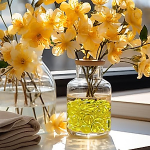 HappyFiller 650 PC Yellow Acrylic Flat Marbles,Fake Gemstones Table Scatters Gems,Bowl Vase Fillers,Party Wedding Centerpieces,Room,Kitchen Floral Candle Holder Decor,Arts Crafts, Easter,Spring,Summer