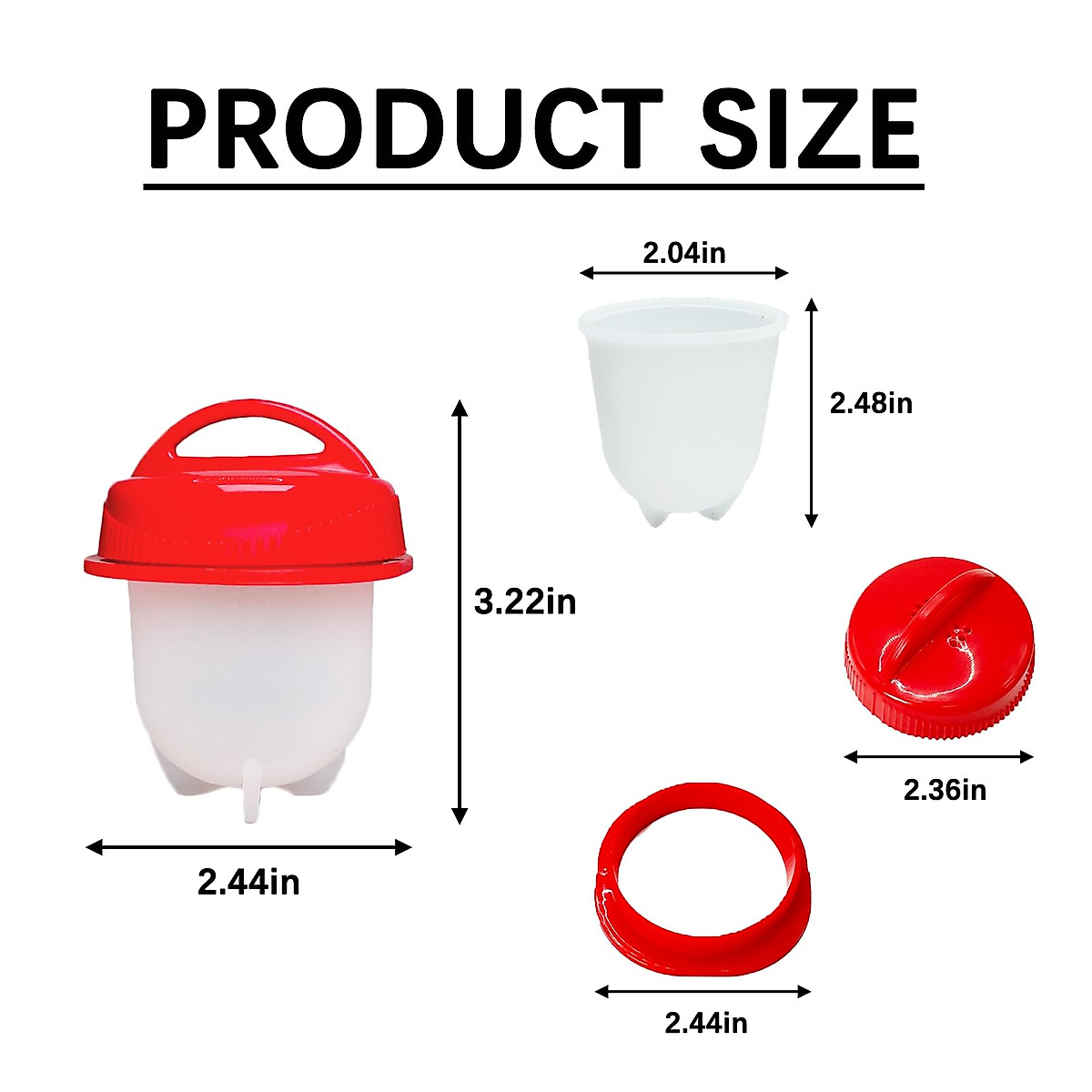 Vyooxcy 6 Pcs Egg Cooker，Boiled Egg Cooker without Shell，Silicone Non-stick Egg Boiler for breakfast