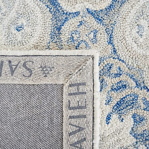 SAFAVIEH Micro-Loop Collection 5' x 8' Blue/Ivory MLP539M Handmade Premium Wool Area Rug