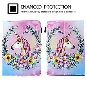 Universal 10" Tablet Case, AMOTIE Stand Cover w/Credit Card Slots for iPad 9.7 2018 2017/ iPad Air 5 4 2 1/ Galaxy Tab A 10.1 S6 10.4/ Tab E 9.6/ Fire HD 10/10.1 Inch Android 12 Google and More 9.5