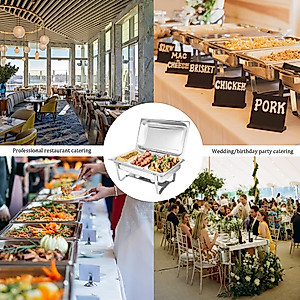 Chafing Dishes Buffet Set [2/4 Pack] Commercial Catering Food Warmers for Parties 9QT Buffet Servers and Warmers Stainless Steel Foldable Chafer with Lid