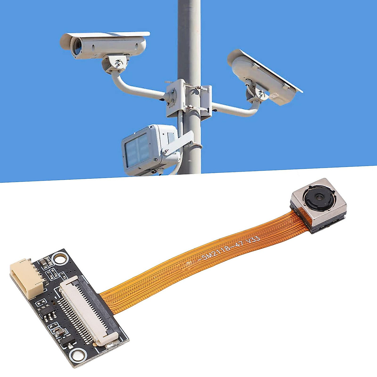 USB Camera Module, 5Mp USB Autofocus Free Driver 76 ° Wide Angle OV5647 Chip Board Industrial Component