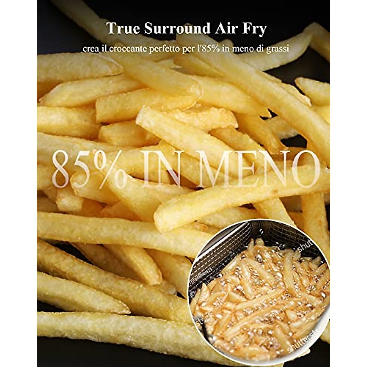 Large Air Fryer 8 Quart with Viewing Window, Big Capacity Family Size Oilless Airfryer Oven with 100 Recipt Digital Recipe Cookbook, Nonstick Basket and Dishwasher Safe