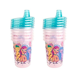 The First Years Take & Toss My Little Pony Sippy Cups - Reusable Toddlers Cups with Lids - Kids Party Pack with 2 Travel Caps - 10 Oz - 10 Count