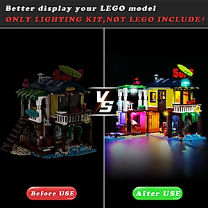 Xunsan LED Light Kit for Lego Creator 3 in1 Surfer Beach House 31118 Building Blocks, Lighting Kit Designed for Lego 31118 Set, Standard Version - NOT Included Lego Model
