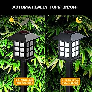PLEAPOP Solar Outdoor Lights, 12 Pack Waterproof Solar Pathway Lights, 10 Hrs Long-Lasting LED Landscape Lighting Solar Garden Lights, Solar Lights for Walkway Path Driveway Patio Yard & Lawn