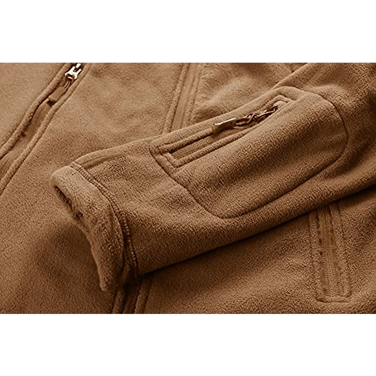 TACVASEN Men's Tactical Fleece Jacket (Small,SAND)