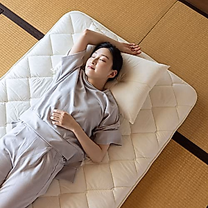 EMOOR Japanese Futon Mattress CLASSE Twin Made in Japan White, Foldable Floor Sleeping Bed Tatami Mat