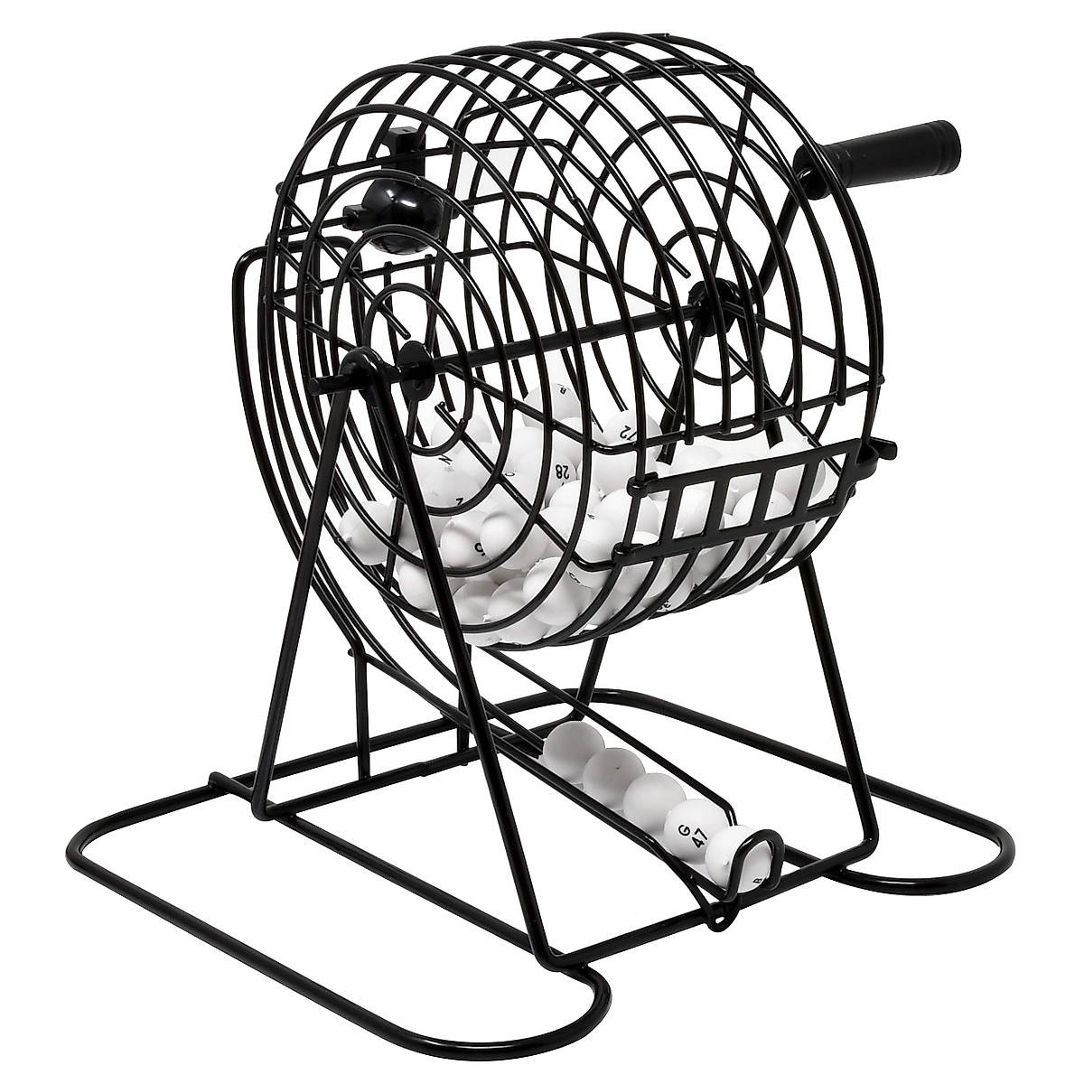 Deluxe Bingo Game Set with Metal Bingo Cage Spinner, 75 Numbered Balls, Master Bingo Board, 18 Bingo Cards and 150 Chips, for Adults, Seniors, Kids and Family