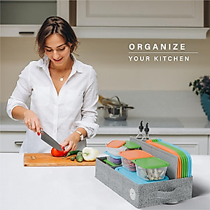 NAVILIS Lid Organizers Inside Cabinet - Food Storage Container Organizer Suitable For Large Containers - Lid Storage Organizer With 6 Adjustable Dividers