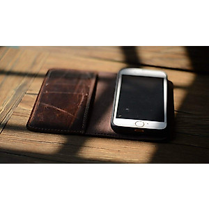 Rfid Distressed Handmade Genuine Leather Case For Iphone 14 Pro Max 11 12 13 Leather Wallet Detached Style With Magnetic Phone Case Coffee