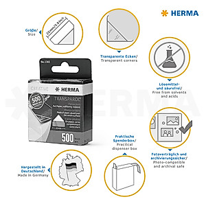 HERMA 1383 Photo Corner (Pack of 500) Clear/White