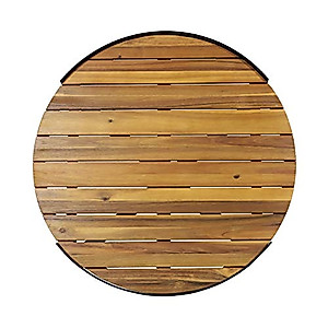 Christopher Knight Home Tracy Outdoor Modern Industrial Acacia Wood Coffee Table, Teak Finish, Black