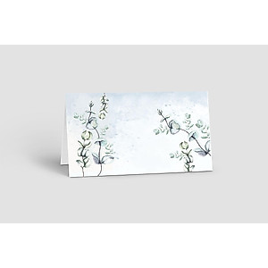 Stonehouse Collection | Floral Eucalyptus Table Tent | Neutral Name Card With Flowers | Wedding Place Setting | 25 CountRose (Eucalyptus)