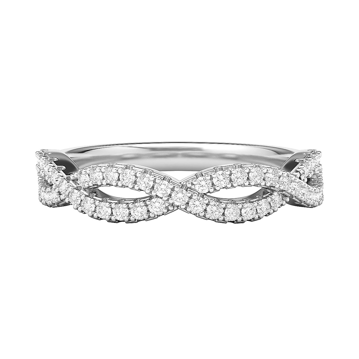 Sterling Silver Infinity Twist Wedding Ring Half-circle Genuine Moissanite Matching Ring For Women (7)