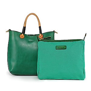 OLD TREND Genuine Leather Outwest Mini Tote Bag (Green)