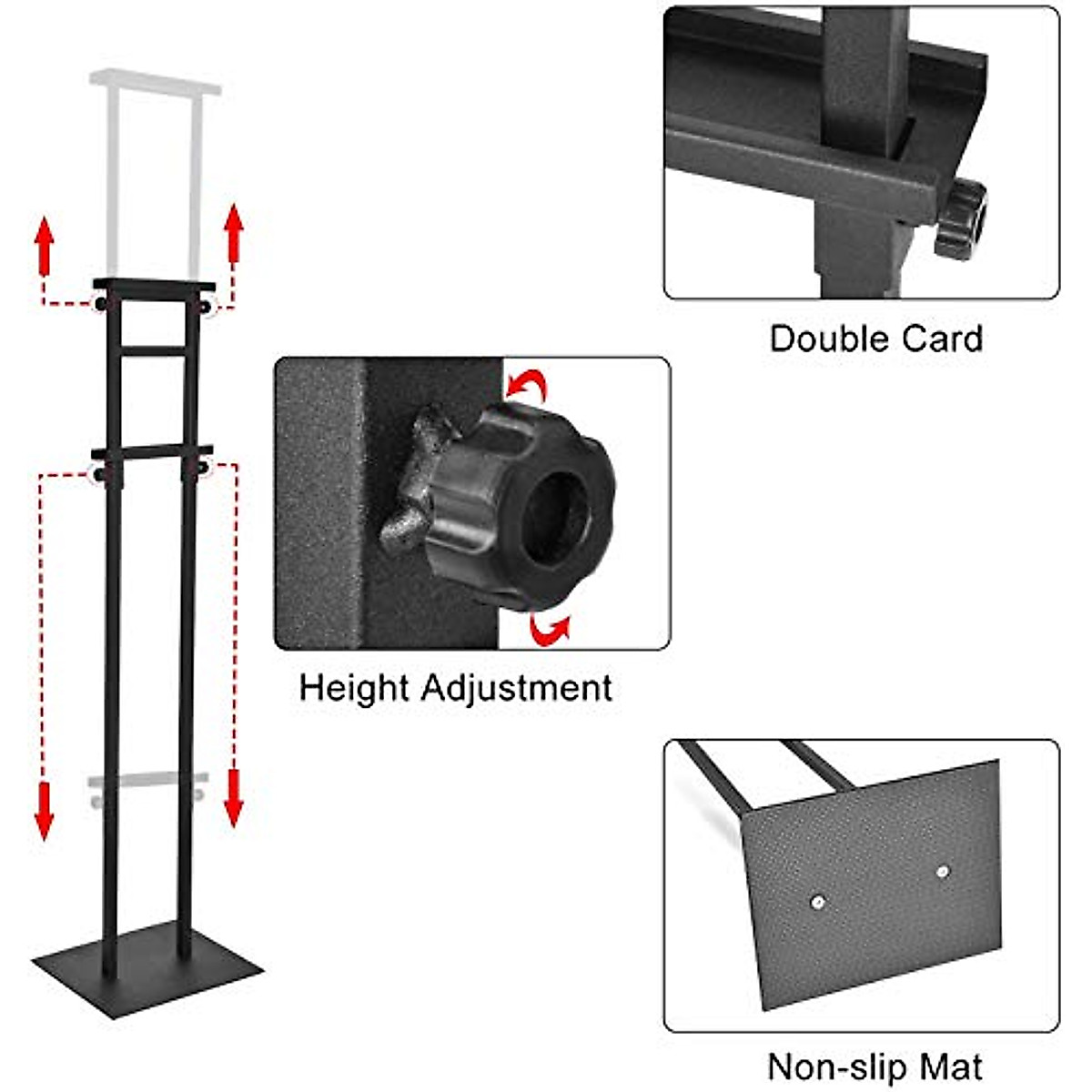 GUOHONG Poster Stand for Display Pedestal Sign Stand,Adjustable Floor Standing Sign Holder,Heavy Duty Banner Stand with Base Height Up to 75 inch Double-Sided for Board & Foam Sign (75in)