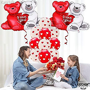 Huge, 40 Inch Teddy Bear Balloons Set - Pack of 22 | I Love You Balloons Decorations | Valentines Balloons for Valentines Day Decorations | Valentines Day Balloons, Romantic Decorations Special Night