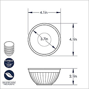 Nordic Ware Mini Prep and Serve Mixing Bowls Set, 4-Piece, Earth-Tones
