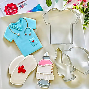 Nurse Cookie Cutters 3-Pc. Set Made in the USA by Ann Clark, Nurse Cap, Scrubs, Syringe