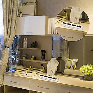 WEBEEDY 4 Slot Acrylic Ring Display Holder Inside Velvet Jewelry Organizer Stands for Retail Selling Rings Earrings Show Jewelry Storage Box Case Tray Holder