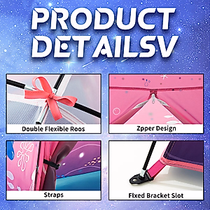 Kids Play Mermaid Tent for Kids, Play Tentes Foldable Pop Up Indoor Outdoor Party Playhouse Tents Toy for Boys Girls-47 * 47 * 41 (Pink)