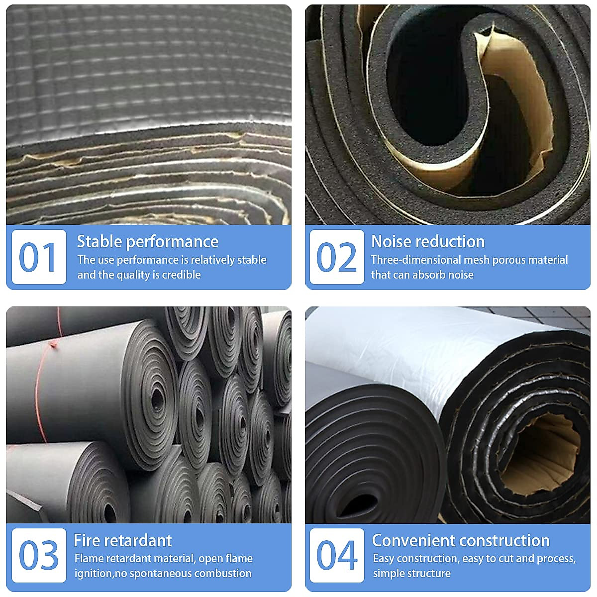 AUCELI Car Sound Deadening Mat, 197 mil (5mm) 5.4 sqft Automotive Foam Sound Deadener, Heat Insulation and Vibration Dampening Material, Noise Barrier Muffler for Vehicle Hood, Trunk, Door, Roof