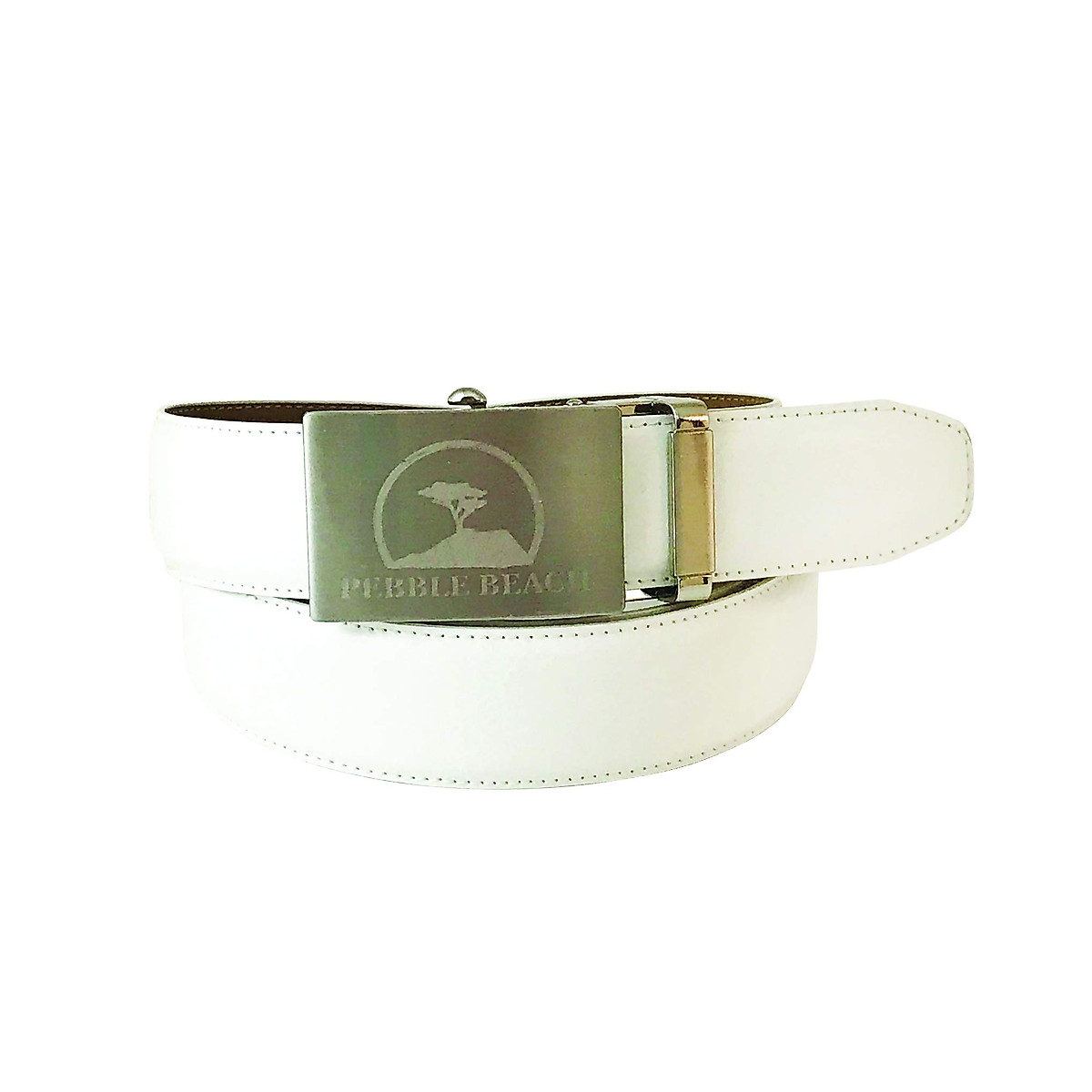 Pebble Beach Mens Belt, White, OS