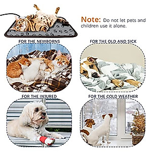 Pet Heating Pad,Adjustable Temperature Dog Cat Heating Pad,Waterproof Indoor Pet Heating Pads for Cats Dogs with Chew Resistant Cord,Electric Pads for Dogs Cats, Pet Heated Mat(Grey Footprints)