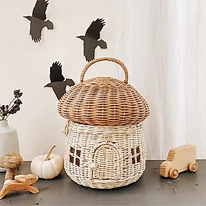 yungluner for Creative Woven Bags Made by Rattan Durable Strong Not Easy to Break Attractive Shape Decoration to Improve Popularit Rattan Storage Baskets with Lid Organizer