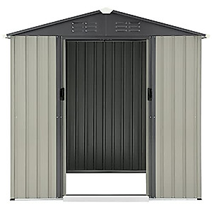 AECOJOY 6' x 4' Outdoor Storage Shed, Small Tool Shed with Sliding Door,Outside Storage Cabinet for Garden, Backyard.