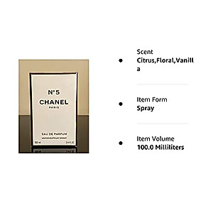 Chanel N°5 Eau De Parfum Spray for Women, 3.4 Ounce, Multi
