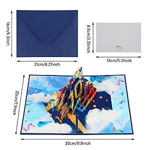 3D Pop Up Birthday Cards, Anniversary Card Happy Birthday Card Postcards Pop up Greeting Cards Birthday Gift Greeting Card for Women Men Kids Husband Wife Mom Dad Daughter Sister Friends (10 Years)