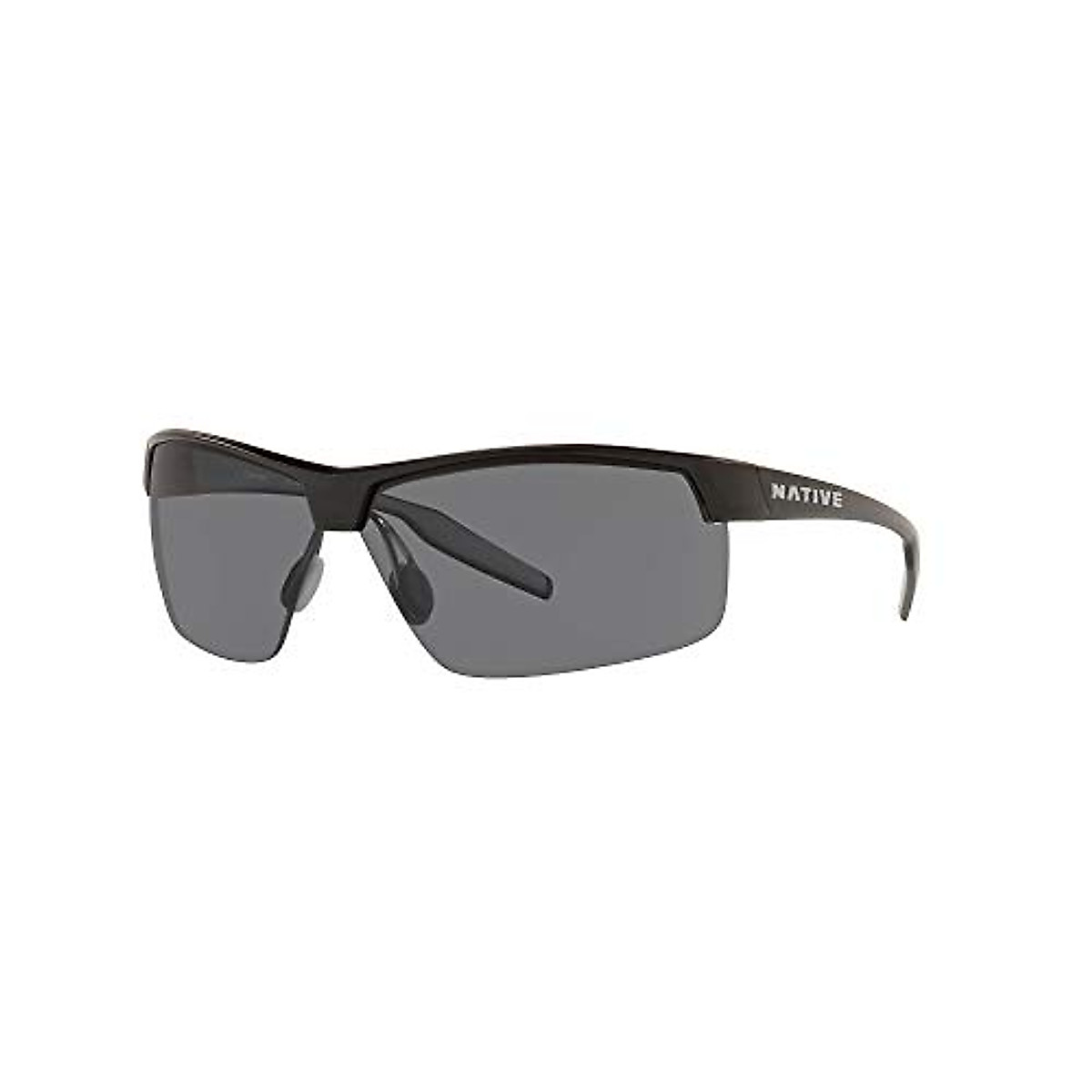 Native Eyewear Hardtop Ultra XP Polarized Rectangular Sunglasses, Matte Black/Grey, 71 mm